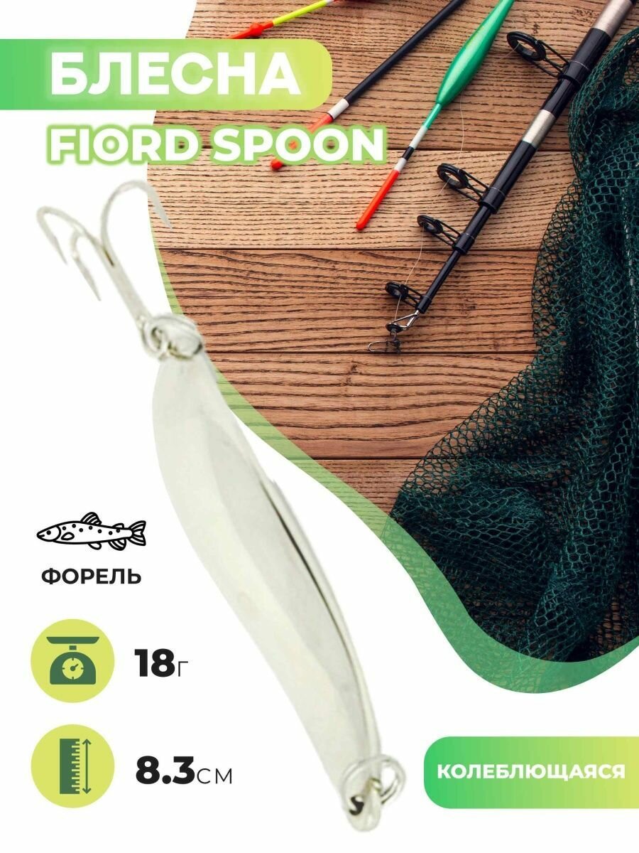 Блесна колеблющаяся Acme Fiord Spoon 5/8 oz, тройной крючок (никель)