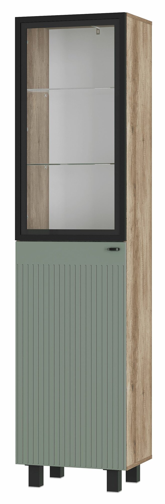 Пенал Мебелони "Олива", ЛДСП/МДФ, 5 полок, открывающиеся влево дверцы