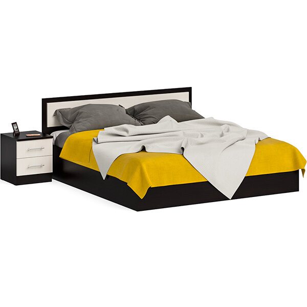 Кровать Фиеста 1800 + тумба, цвет венге/дуб лоредо