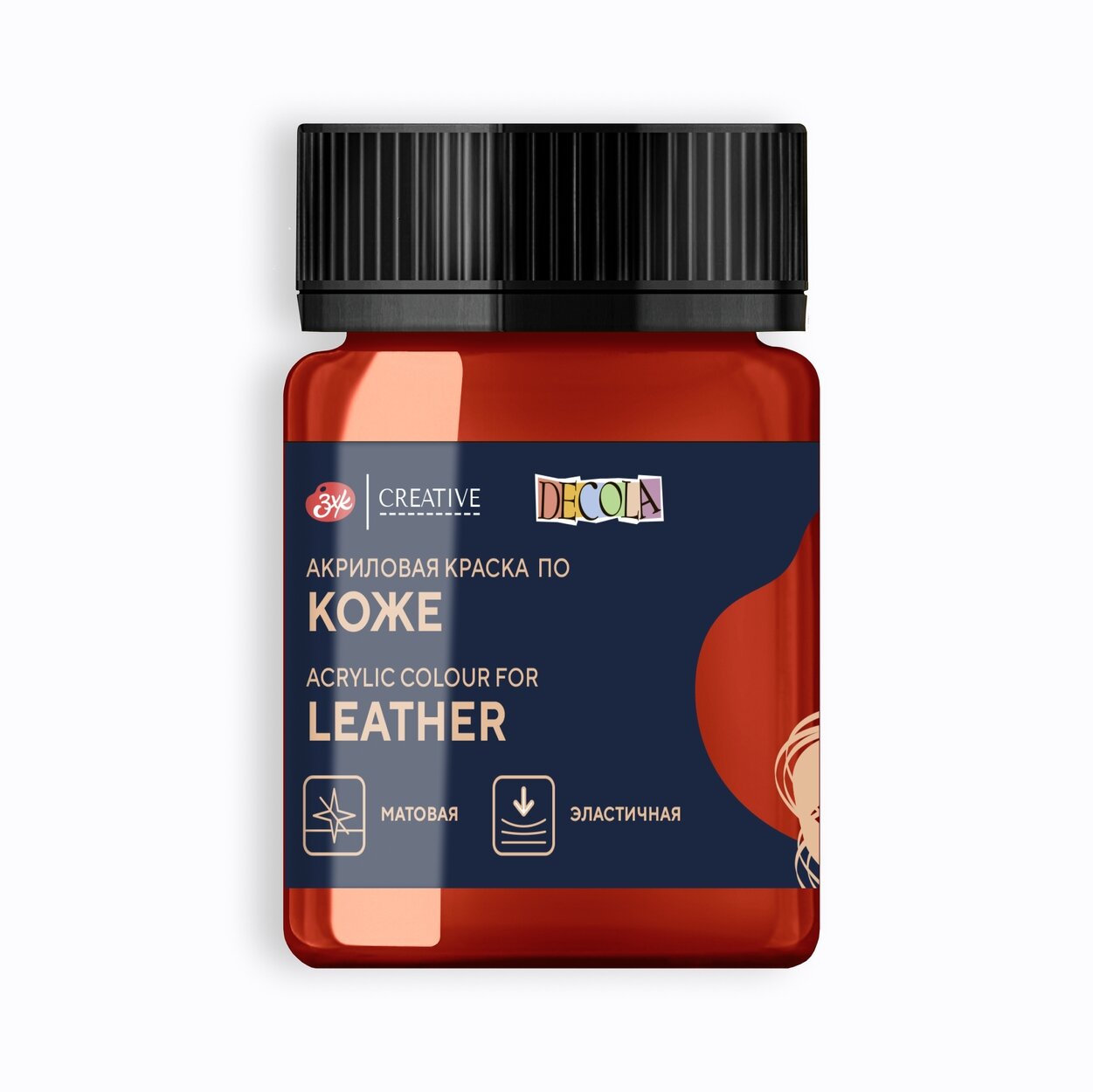 Краска по коже DECOLA красный банка 50мл