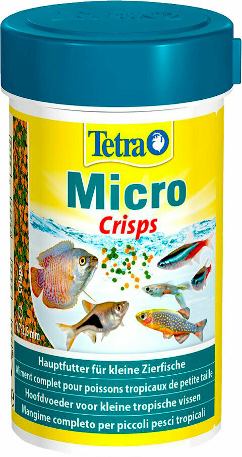 TETRA MICRO CRISPS кормчипсы для мелких тропических рыб мелкие чипсы (100 мл х 6 шт)