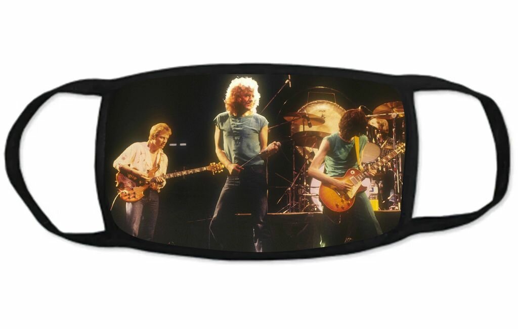 Маска защитная тканевая на лицо Led Zeppelin, Лед Зеппелин №7, Взрослая - 20 на 12,5 см