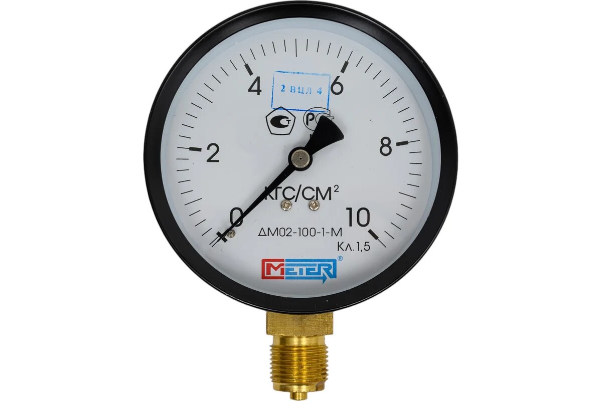Метер Манометр ДМ 02-100-1-М Р=0.10 кгс/см2 М20x1,5 кл.1,5 722