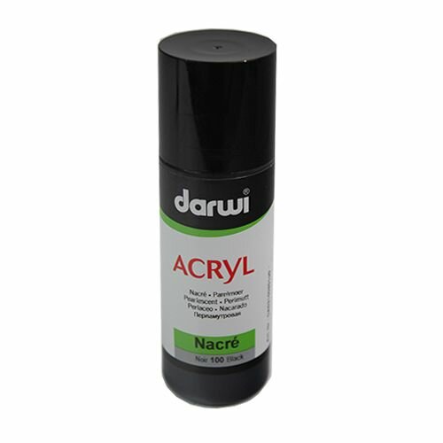 DA0210080 Краска акриловая для декоративных работ, перламутровая, 80мл, Darwi Nacre (100 черный)