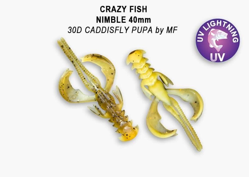 Силиконовые приманки Crazy Fish Nimble 1.6" 49-40-30d-6 кальмар