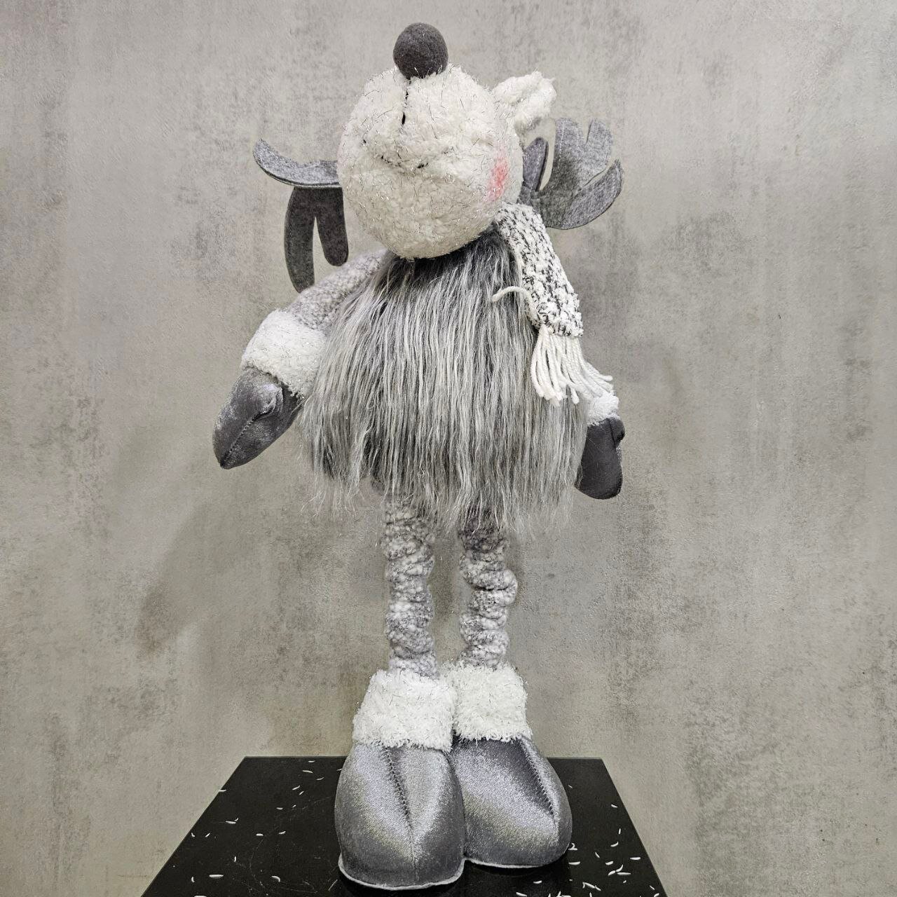 Новогодний сувенир олень, 65 см, серый, Новогодняя игрушка, подарок под елку.