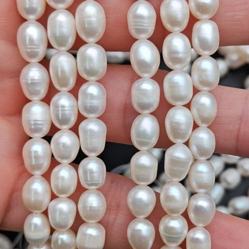 Натуральные пресноводные рисовые бусины Flourishbeads белые 6-7 мм 10 прядей