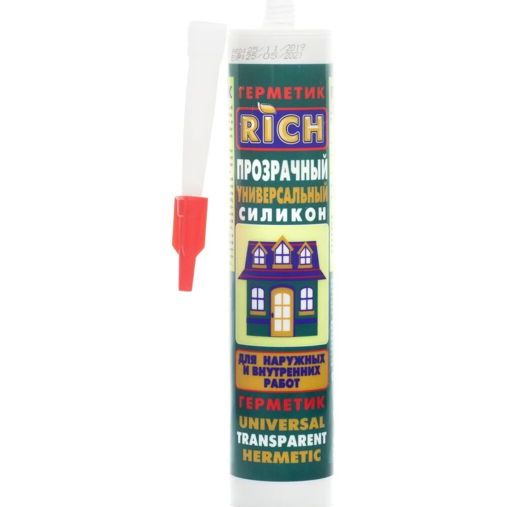 Универсальный силикон RICH прозрачный 113945 долговечные материалы