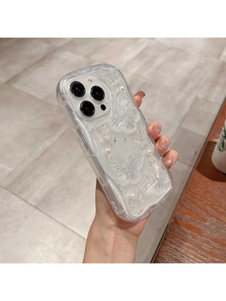 Прозрачный чехол на iPhone 15 Pro с защитой камеры, прозрачный