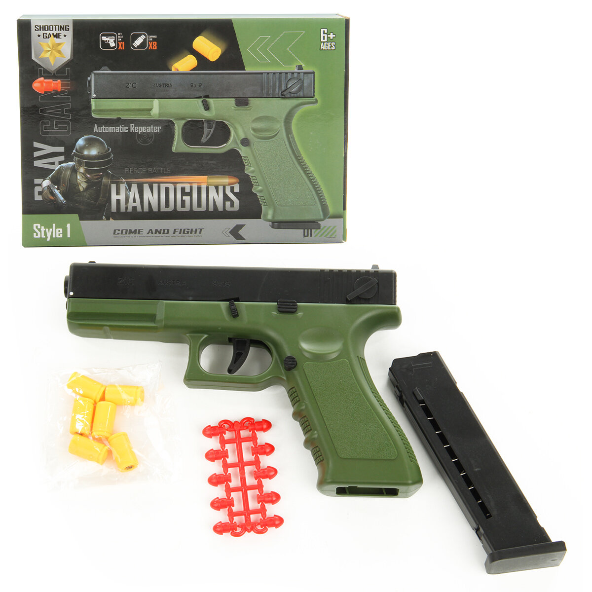 Игрушечный пистолет Veld Co 24 см, с пулями и гильзами 132831