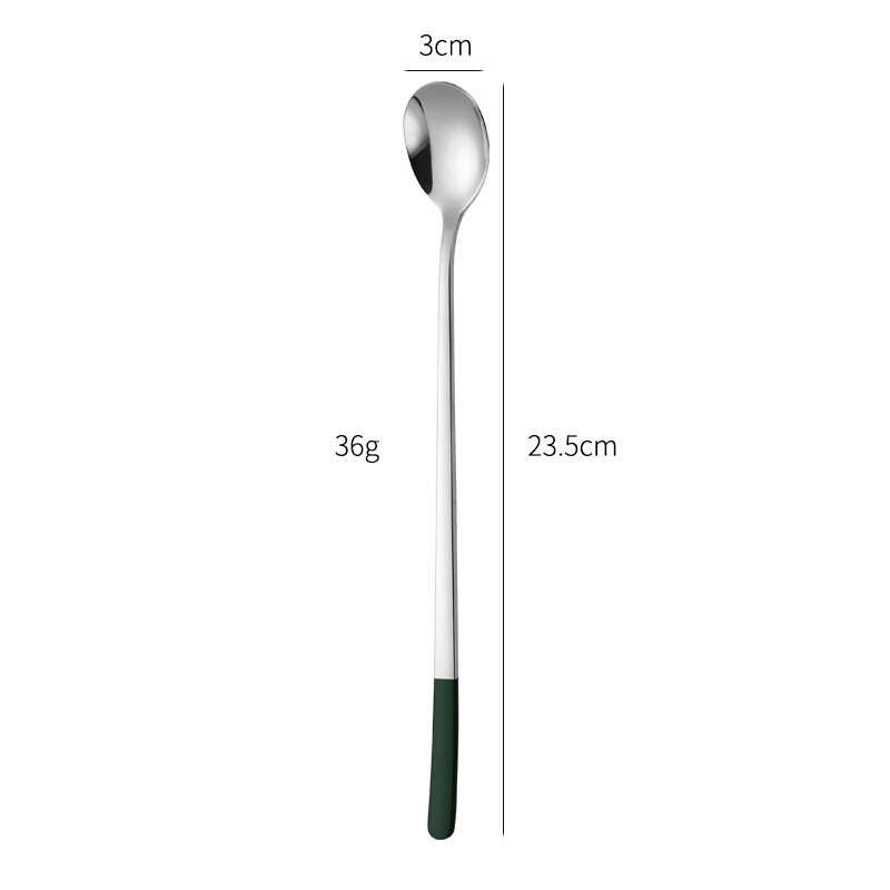 Длинная ручка 304 ложка из нержавеющей стали Корейский стиль Ложка для льда барная ложка высокая стоимость цвета чай с
