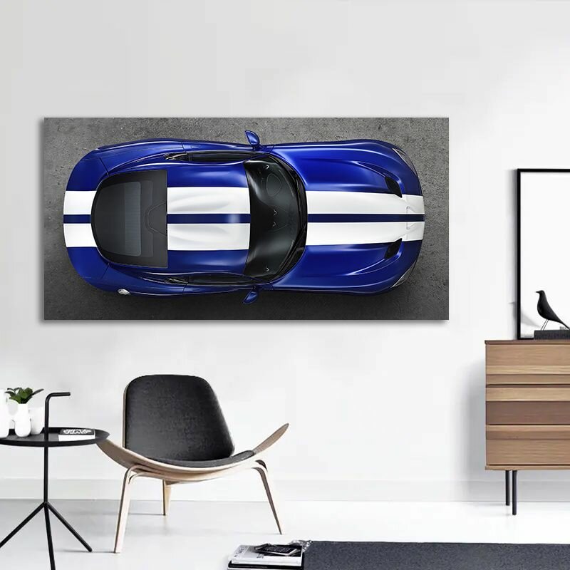 Картина "Стильные авто", в стиле поп-арт, на подрамнике, 40x80 см