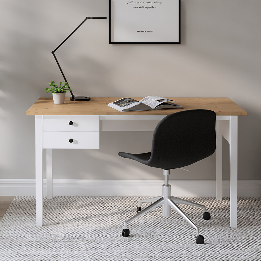 Письменный стол вухтым (аркельсторп), 140x70, белый/светло-коричневый