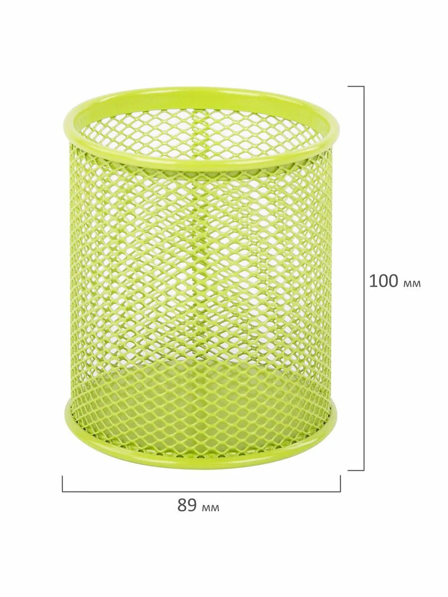 Подставка-органайзер BRAUBERG Germanium металлическая круглое основание 100х89 мм светло-зеленая