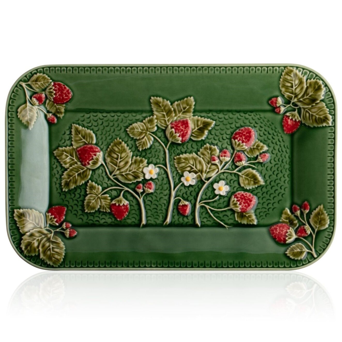 Блюдо прямоугольное Bordallo Pinheiro Strawberries Tray Platter 65001102