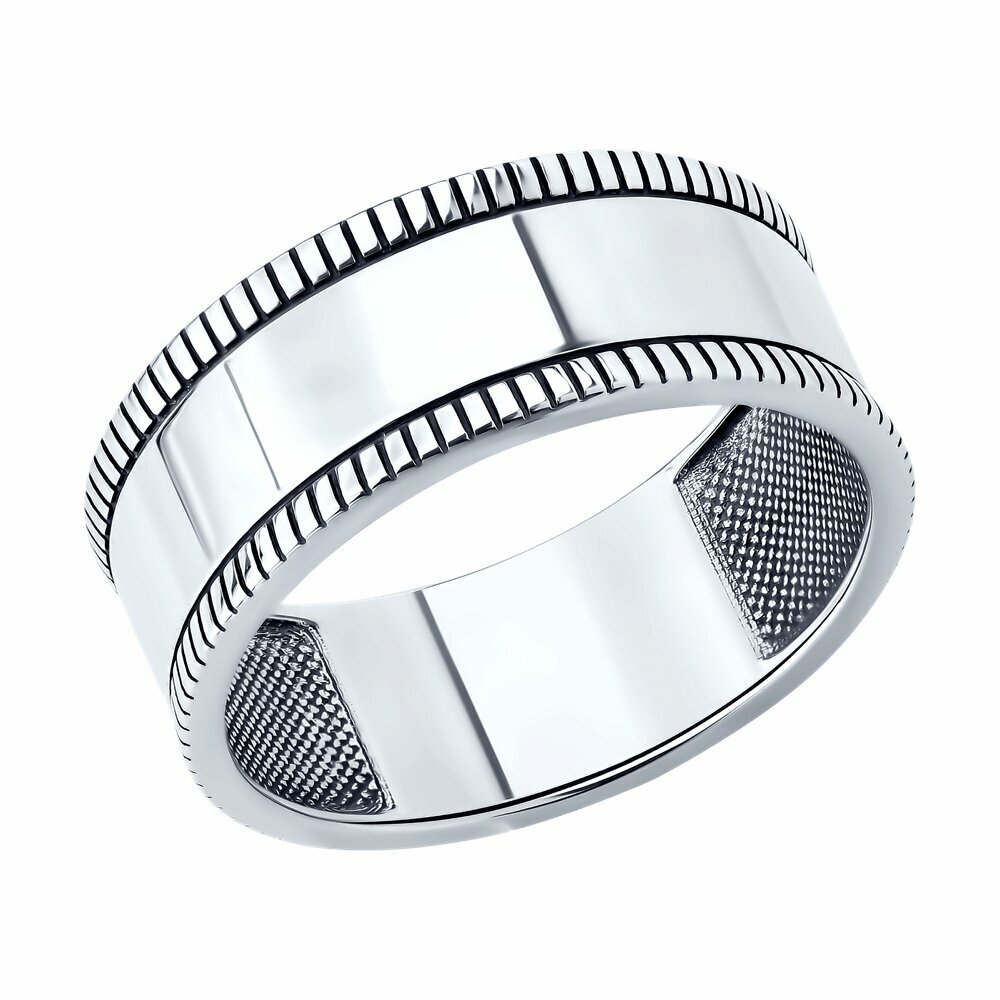 Кольцо, серебро, 925 проба, чернение