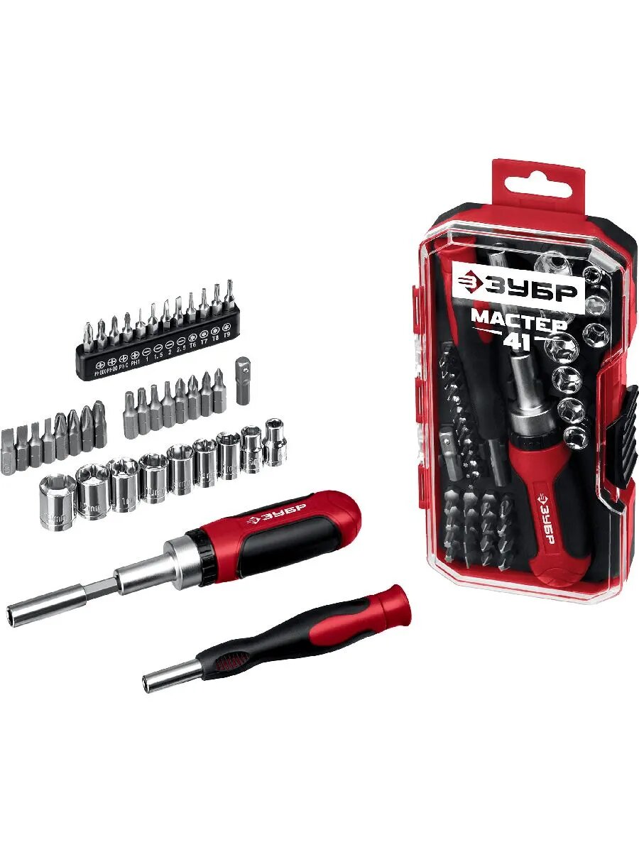 ЗУБР Набор отвертка с насадками 41 шт. 25042