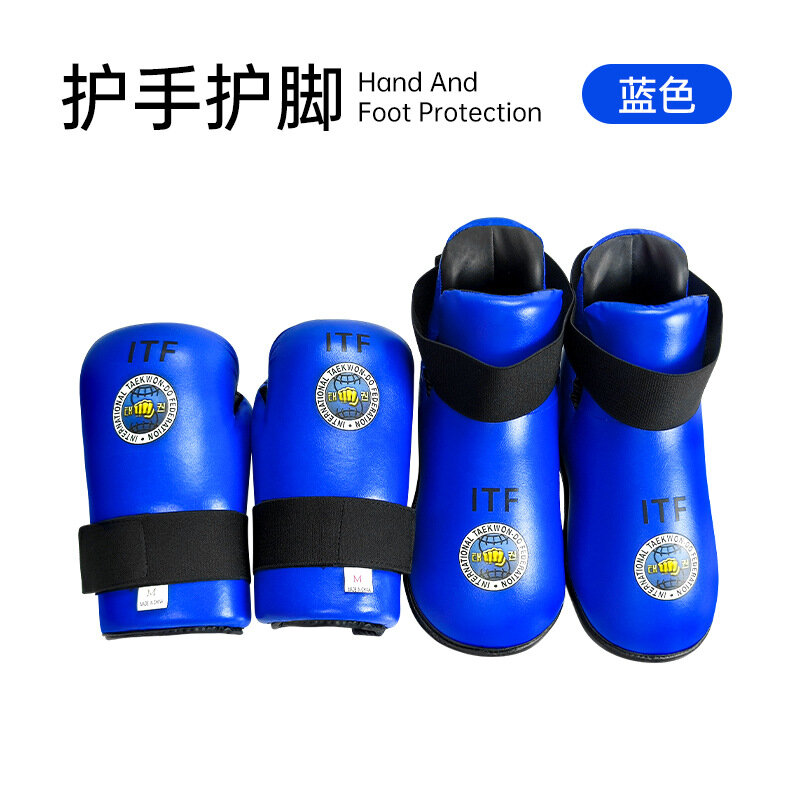 Костюм для тхэквондо ITF, красный и синий, L