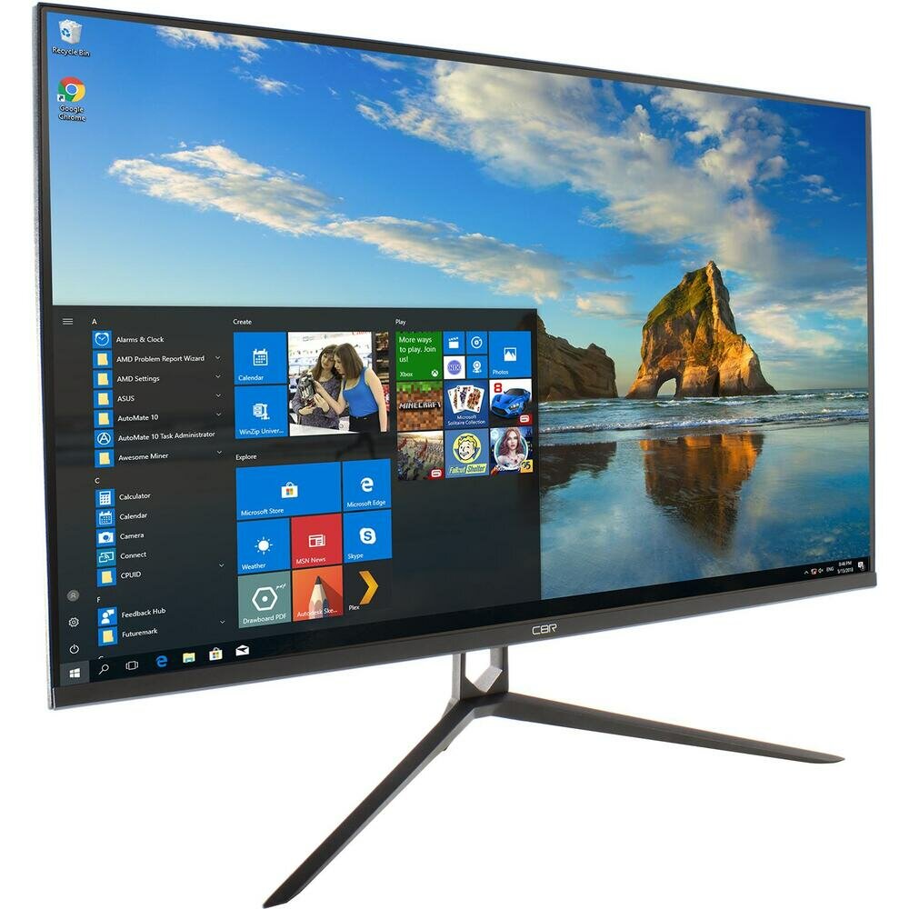 Монитор 27" CBR LCD-MF2701-OPC LCD безрамочный, VA, 1920x1080, 75Гц, VGA, HDMI, черный