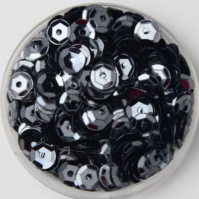 Круглые блестки из ПВХ isequins, 10 г, 4 мм/5 мм/6 мм/8 мм Черный, 5mm 10g 1200pcs, Gray
