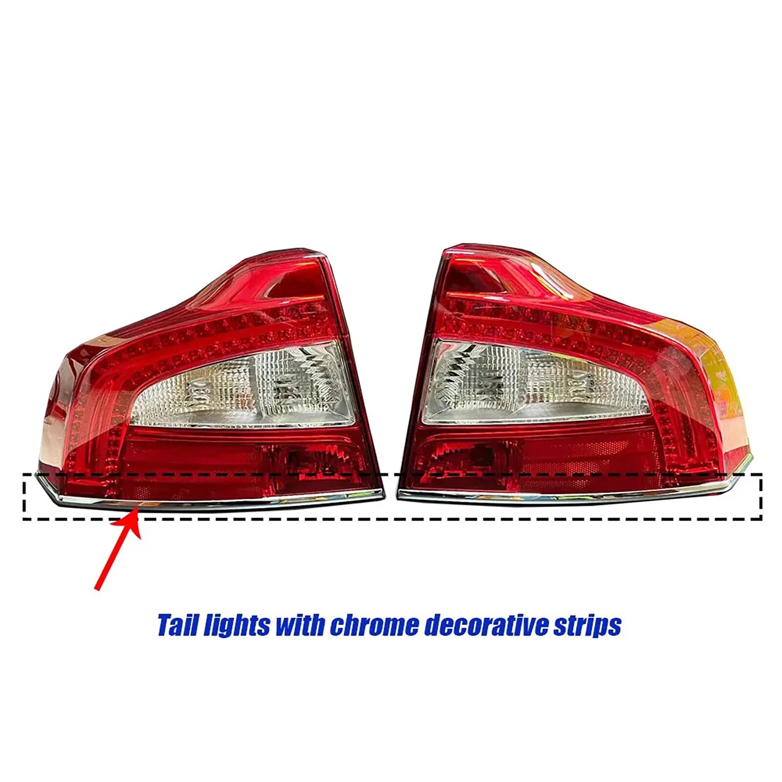 Bondvo OE 31364292 31364289 высококачесветодиодный светодиодная сигнальная лента светильник Volvo S80 07-задний фонарь (2014-2016), With chrome strip, 31364289