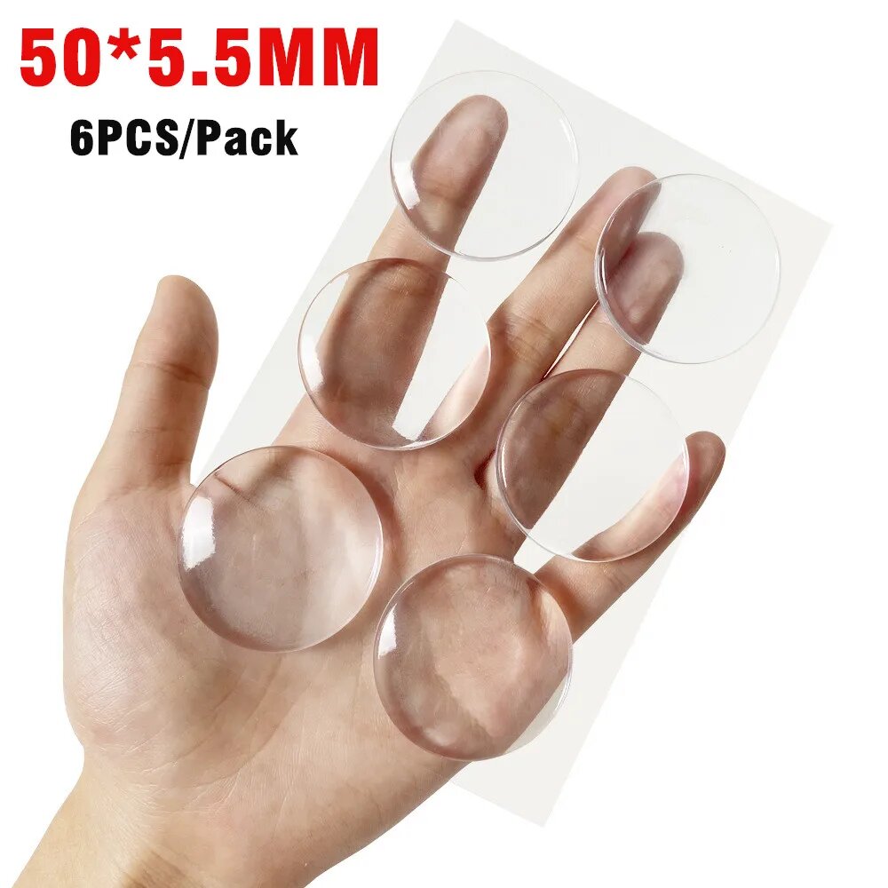6 шт. прозрачные силиконовые дверные стопоры 50*5.5mm