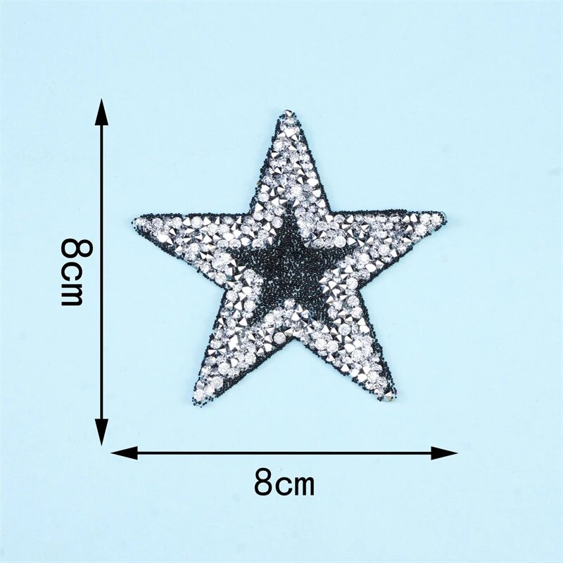 Блестящие звезды OMZHIMO 2Pcs, Голубой, black silver