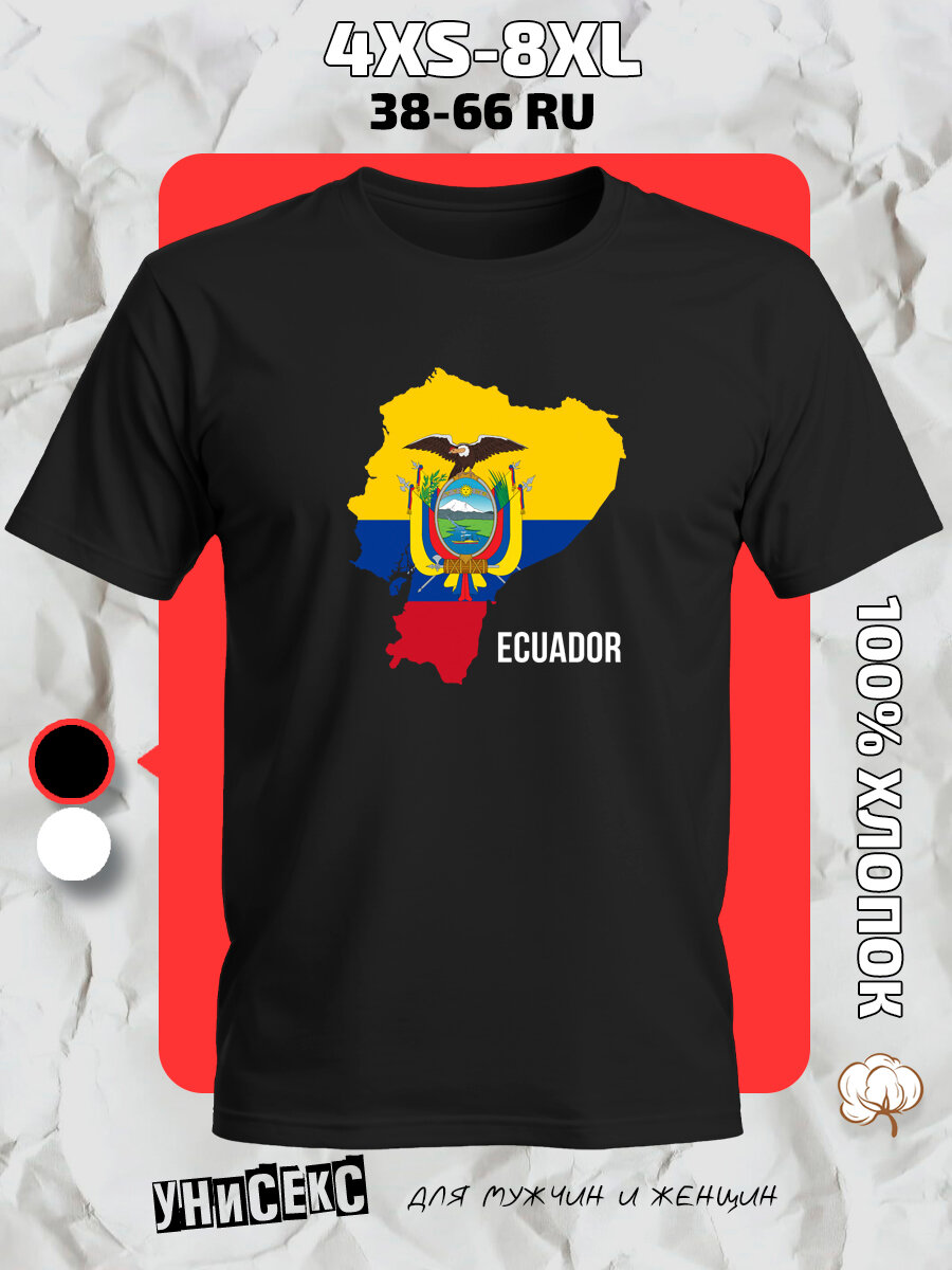Футболка с принтом флагом Эквадора Ecuador
