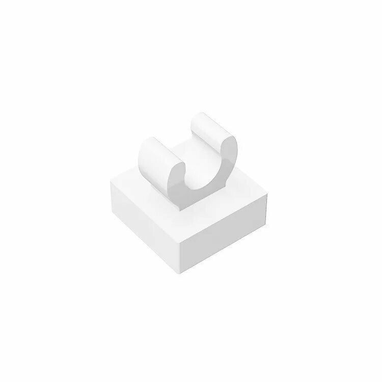 Пластиковый блок Gobricks 1x1 с зажимом, Белый (090)