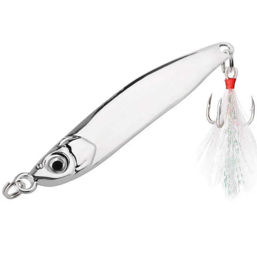 Металлические блесны для джиг-спиннинга 10-60 г 20g-0.70oz, Silvery 2 hooks
