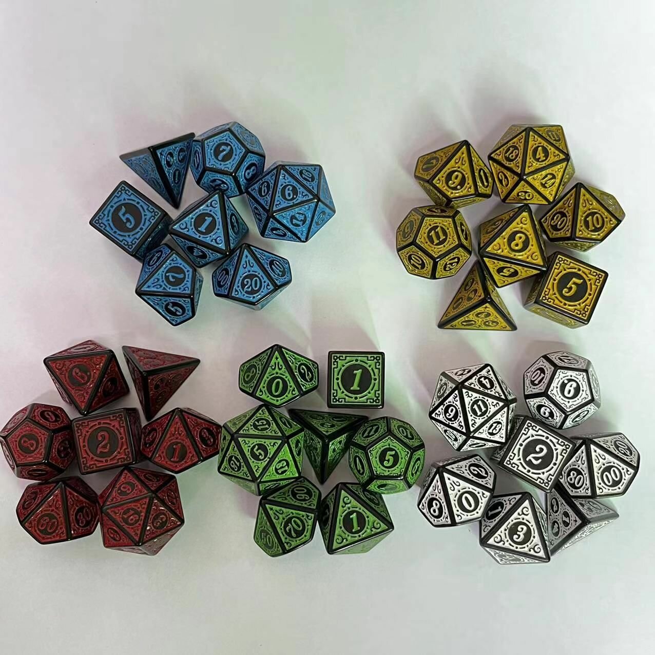 Кости игральные, дайсы, кубики для DnD (ДнД) 35 шт, Изумрудный