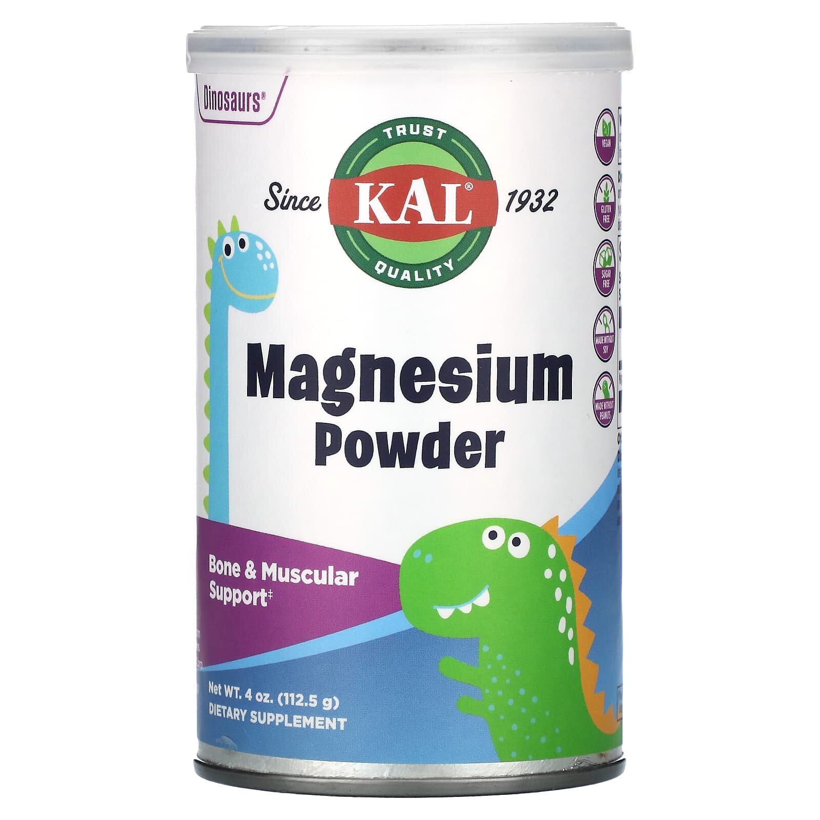 Детский цитрат магния, KAL Dinosaurs Kids' Magnesium Citrate, 112,5 г