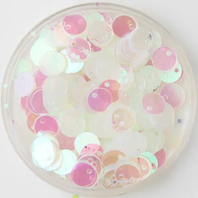 Блестки розовые AB Transparent, 6 мм, 600 шт.