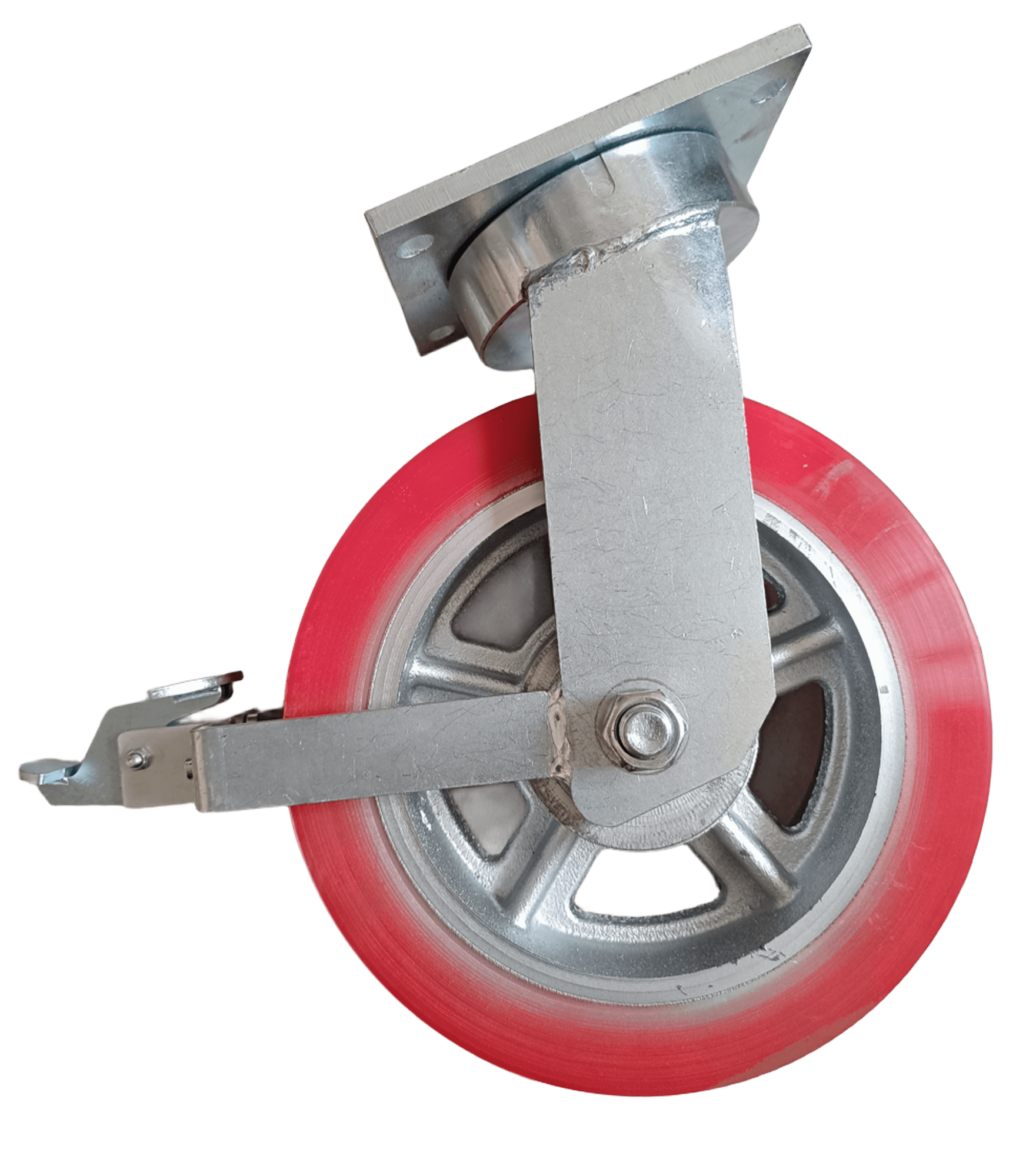 Колесо 3 тонны полиуретановое 300 мм поворотное c тормозом