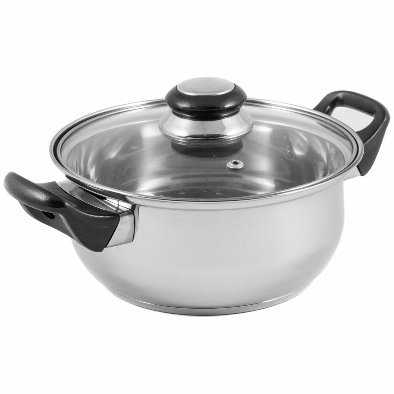 Кастрюля Mallony с крышкой 18 см объём 2 л для варки на плите совместима со всеми плитами