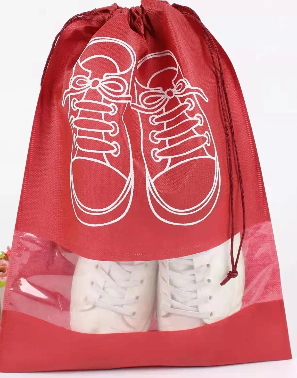 Сумки на шнурке, сумка для хранения обуви, органайзер для шкафа, нетканая Красный, red men 43.5x32cm