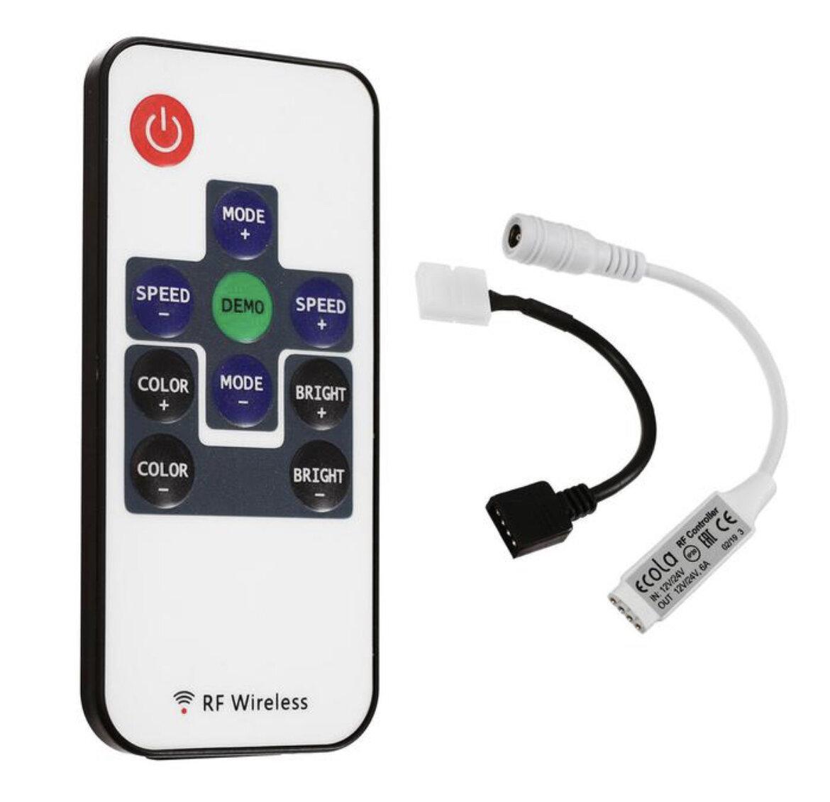 Ecola Контроллер для светодиодных ленты RGB, 12 В, 72 Вт, 6 А, IP20, радиопульт