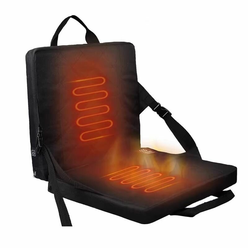 Подушка со спинкой для сиденья с подогревом Т1 MYDAYS OUTDOOR, Usb, для улицы, от powerbank, регулировка нагрева, для рыбалки/ туризма/ охоты/38x33x9cm