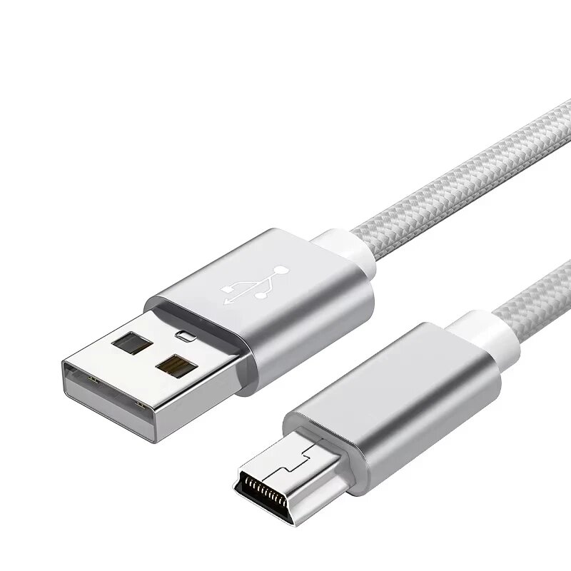 NNBILI Мини-USB-кабель Мини-USB-USB-кабель для быстрой передачи данных Зарядное устройство для MP3 MP4-плеер Автомобильный видеорегистратор GPS Цифровая камера HDD Шнур 1 м, Silver
