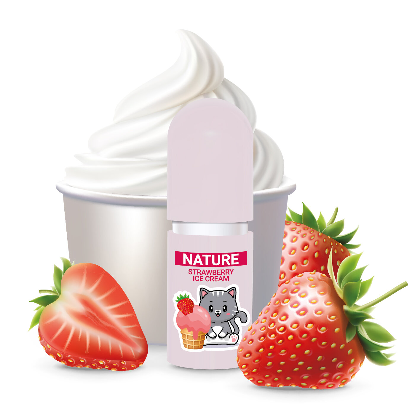 Гигиеническая помада NATURE с ароматом клубничного мороженного