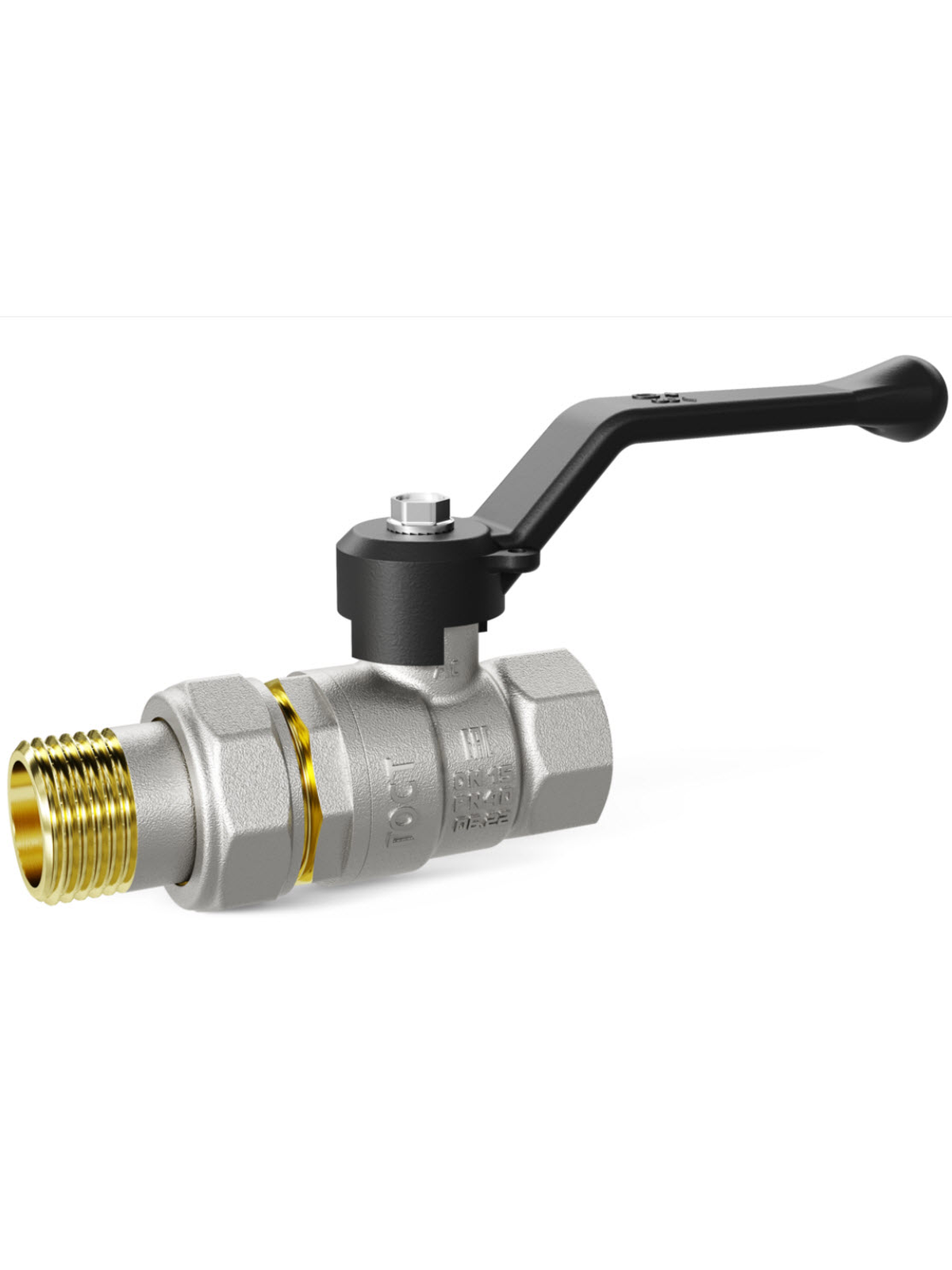 Кран шаровый с американкой 1" ВН LD Pride ручка черная, 47.25. В-ГШ. Р