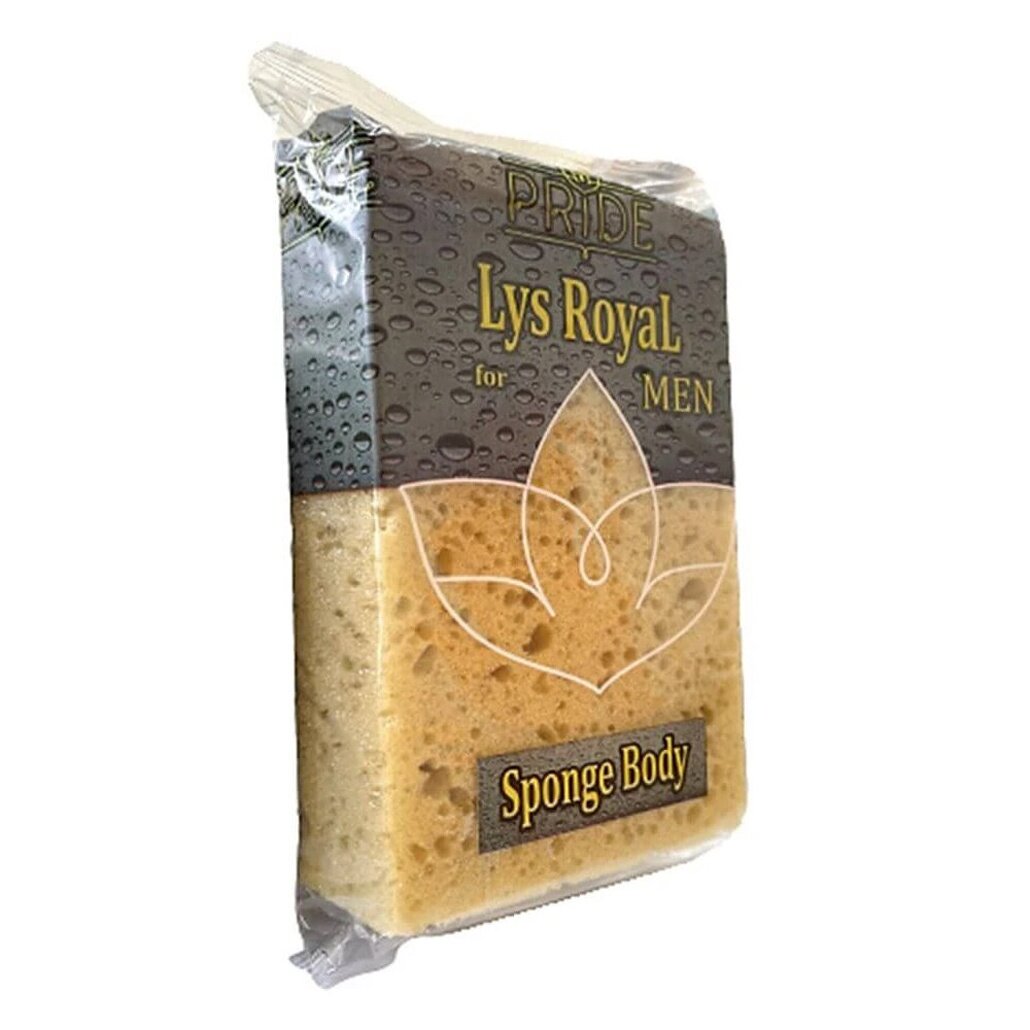 Губка банная с массажным слоем, желтовато‑бежевый цвет, для мужчин «Lys Royal», пористый материал, мягкий уход