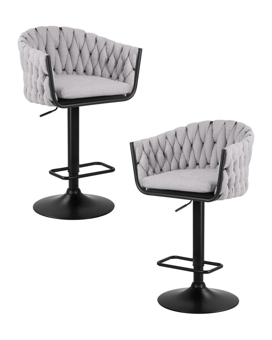 Стул барный DOBRIN Набор 2 шт Стул барный DOBRIN LEON, серая ткань (LAR 275-17) арт. LM-9690-N_B-M_TT-LAR-275-17