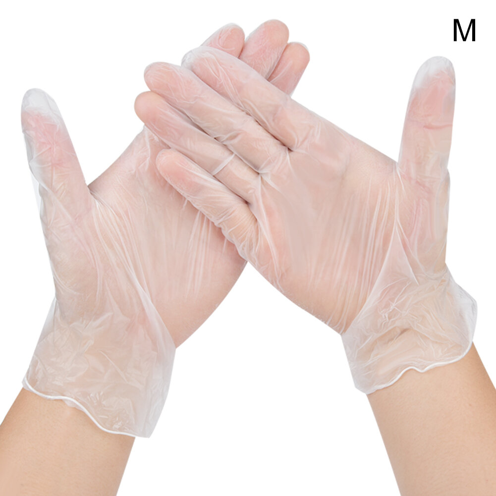 100pcs / box Disposable Gloves PVC Protective for Workplace OutdoorM