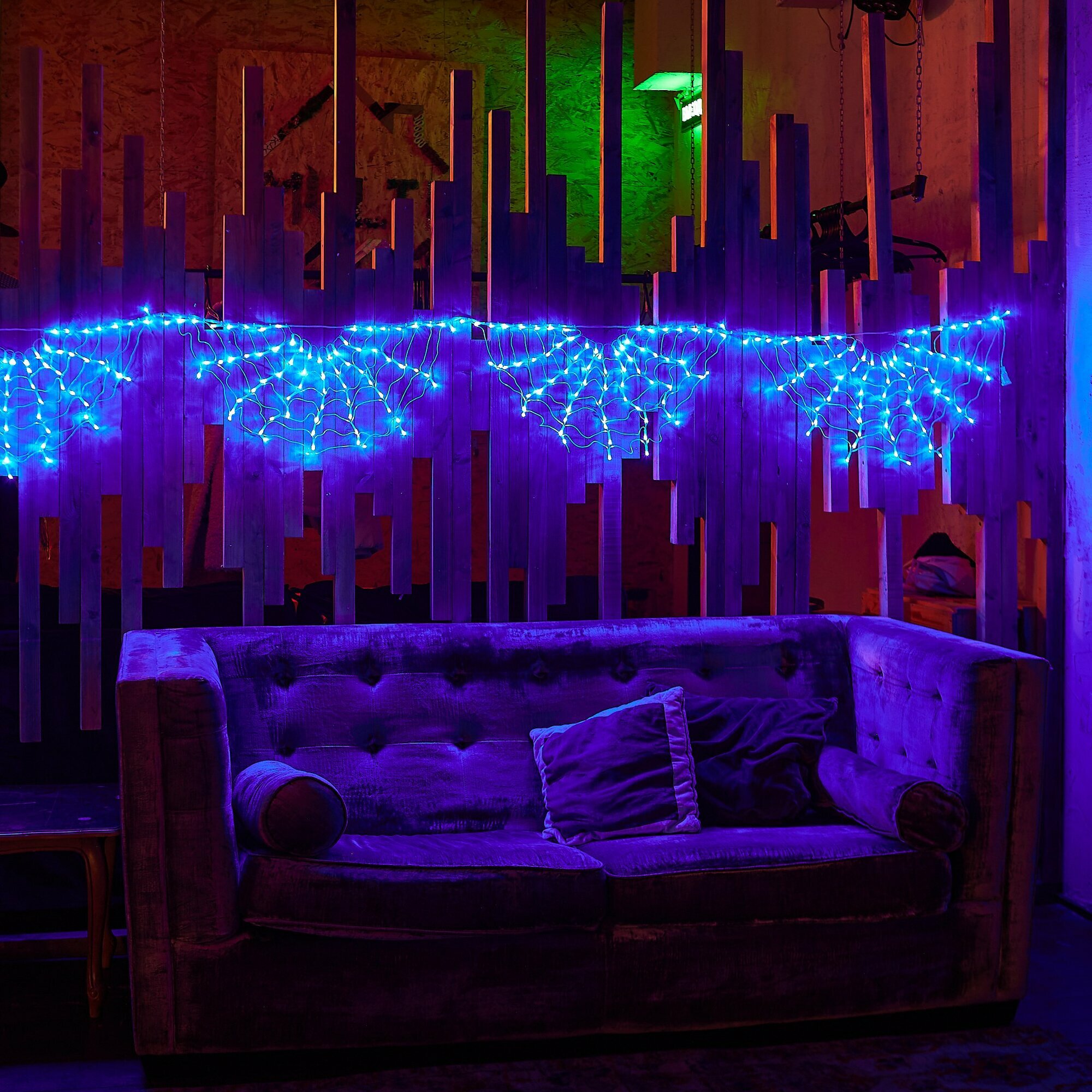 Гирлянда светодиодная занавес, 3.1х0.4м, IP20, синий свет, Uniel