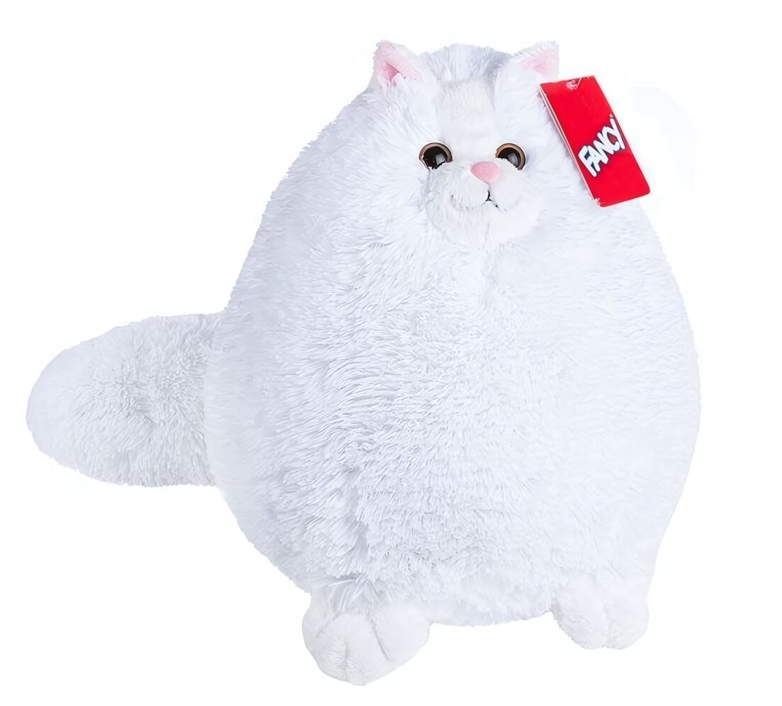 Мягкая игрушка кот «Беляш» 28см, белый пушистый мех, уютный дизайн