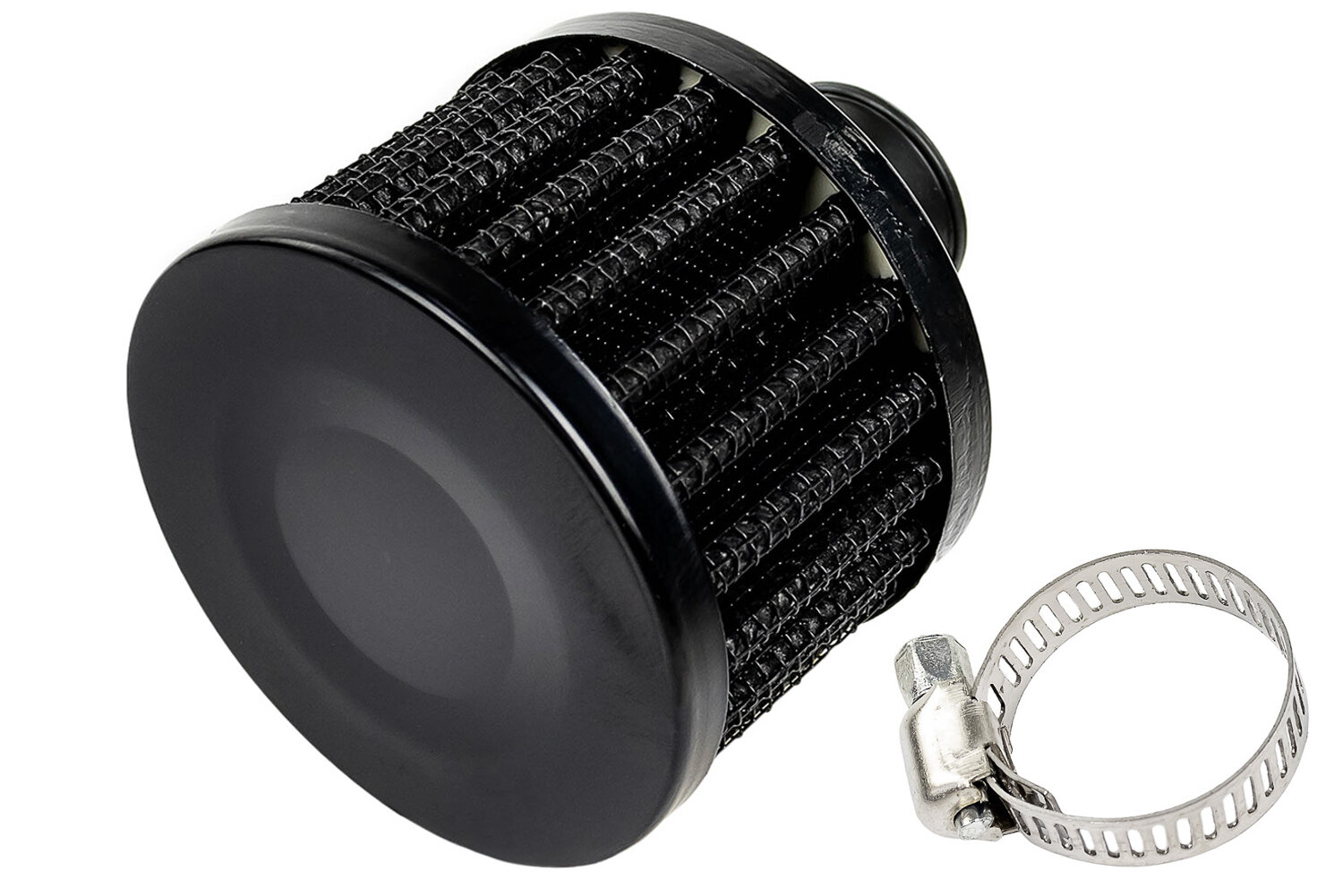 Черный фильтр нулевого сопротивления вентиляции картерных газов (на сапун) MR для инжекторных ВАЗ 2101-2107, 2108-2115, 2110-2112, Лада Гранта, Калина, Приора, Нива Легенд/Тревел, Шевроле Нива