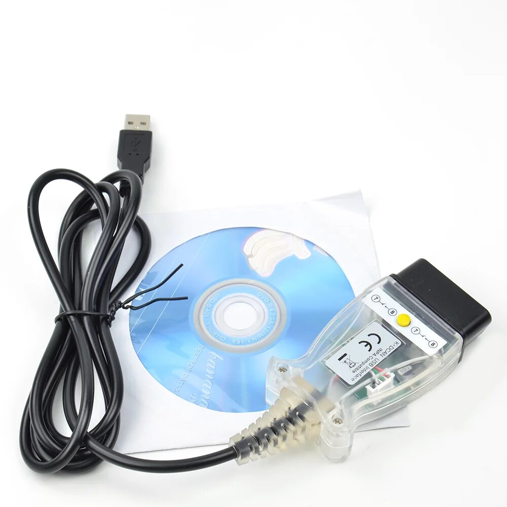 BMW OBD2 K DCAN K+ CAN FTDI чип, белый, желтый переключатель