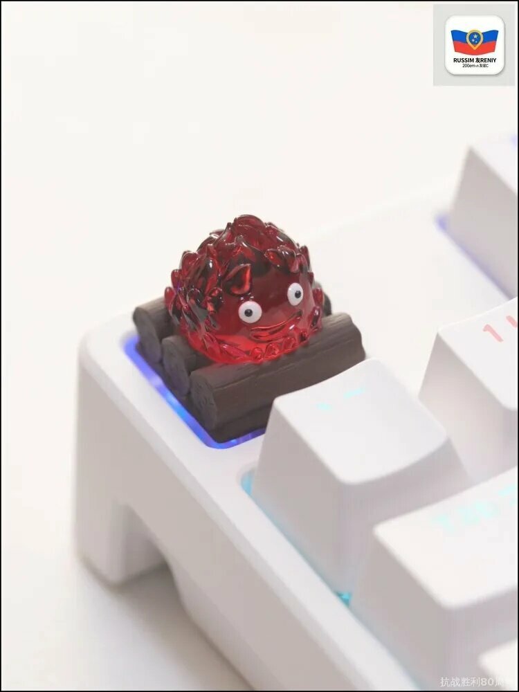 Эксклюзивный кейкап Artisan Кальцифер 1U ESC для MX свитчей, созданный вручную из полупрозрачной смолы