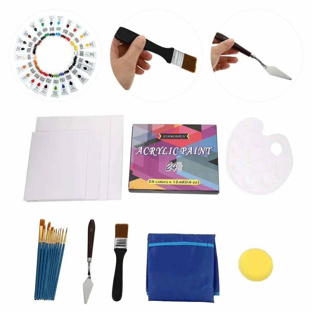 Набор Для Рисования, Из Пластика И Дерева, Для Игр На Свежем Воздуше, 43 Предмета